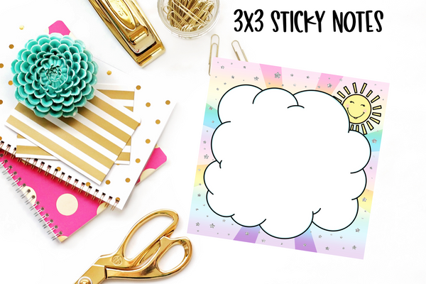 Sunshine and Clouds Sticky Notes – Sparkly Paper Co.